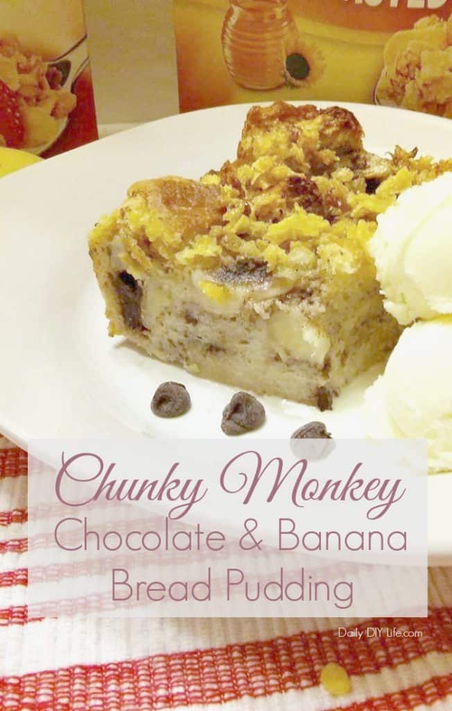 Chunky Monkey Chocolate and Banana Bread Pudding